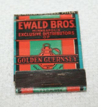 Matchbook Cover - Ewald Bros Golden Guernsey Milk Minneapolis MN | #4754266