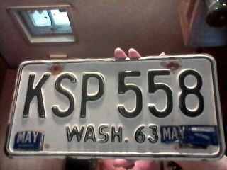 1963 Washington License Plate With 1973 Sticker And Frame | #4920931