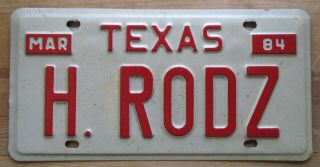 Texas 1968 VANITY License Plate KEYE | #4574895