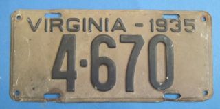 1961 Virginia License Plates Low 4 Digit Number | #45354256