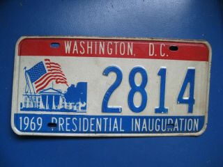 1969 Washington, D. C. Presidential Inauguration License Plate | #28015965