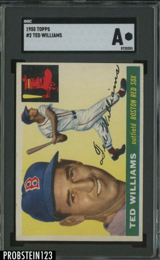 1955 Topps 2 Ted Williams Boston Red Sox HOF PSA 8 " CENTERED " | #5408145