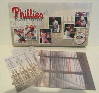 PHILADELPHIA PHILLIES BASEBALL 1999 SEASON TICKET PORTFOLIO VETERAN ...