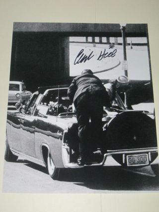 CLINT HILL Signed JFK ASSASINATION SECRET SERVICE 8x10 Photo AUTOGRAPH ...