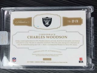 Charles Woodson 2017 Panini Flawless Dual Patch Auto 2/2 On Card ...