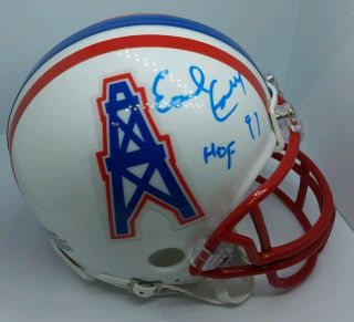 EARL CAMPBELL Signed Houston OILERS Mini - Helmet With Display Case ...