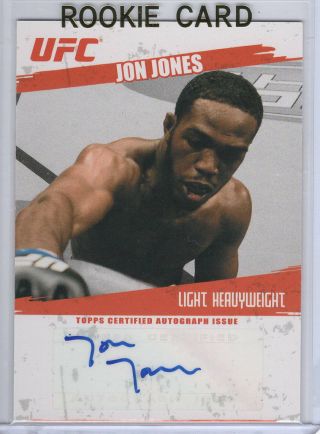 2009 TOPPS ROUND 2 JON BONES JONES RC ROOKIE 1st BOLD AUTO AUTOGRAPH ...