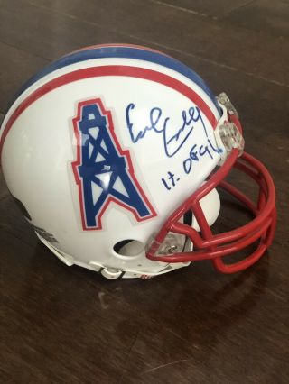 EARL CAMPBELL Signed Houston OILERS Mini - Helmet With Display Case ...