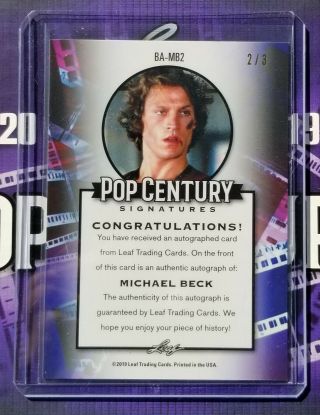 2019 Leaf Metal Pop Century Auto Michael Beck 2/3 Orange Autograph The ...