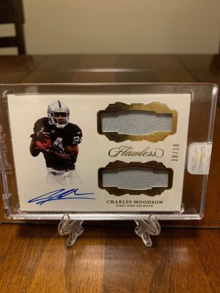 Charles Woodson 2017 Panini Flawless Dual Patch Auto 2/2 On Card ...