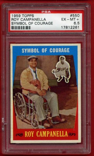 1959 Topps Roy Campanella 550 HOF Dodgers Courage Symbol Card EX ...