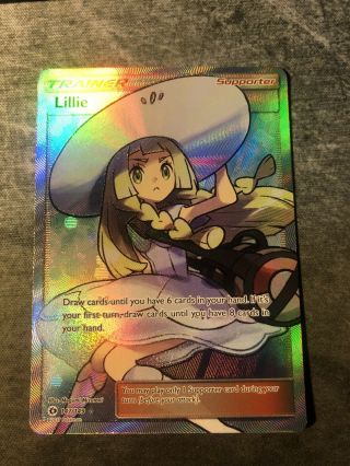 Lillie Trainer Sun And Moon Full Art Pokemon Card Ultra Rare 147/149 ...