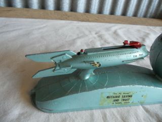 Rare 1960 ' S Strato Mechanical Bank Duro 100 Rocket Moon Spaceship ...