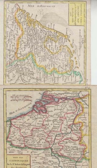 1755 Two Vaugondy Maps Of France And Belgium | #20217051