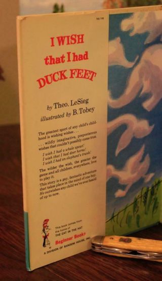 Dr. Seuss I WISH THAT I HAD DUCK FEET 1965 True 1st ED W/DJ Suess ...